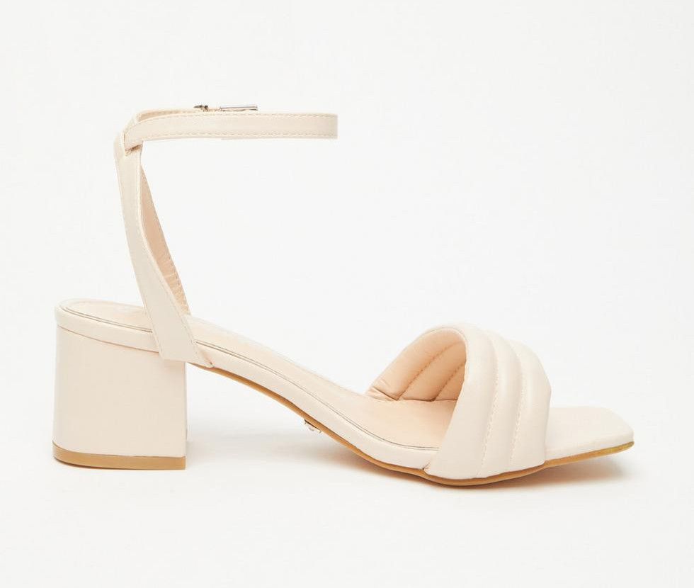 Quiz Ladies - Wide Fit Nude Block Heeled Sandals | Shop Today. Get it ...