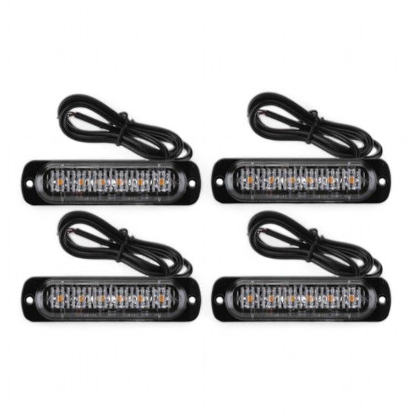 4x Amber Emergency Strobe Lights 6 LED (12v-24v) | Shop Today. Get it Tomorrow! | takealot.com