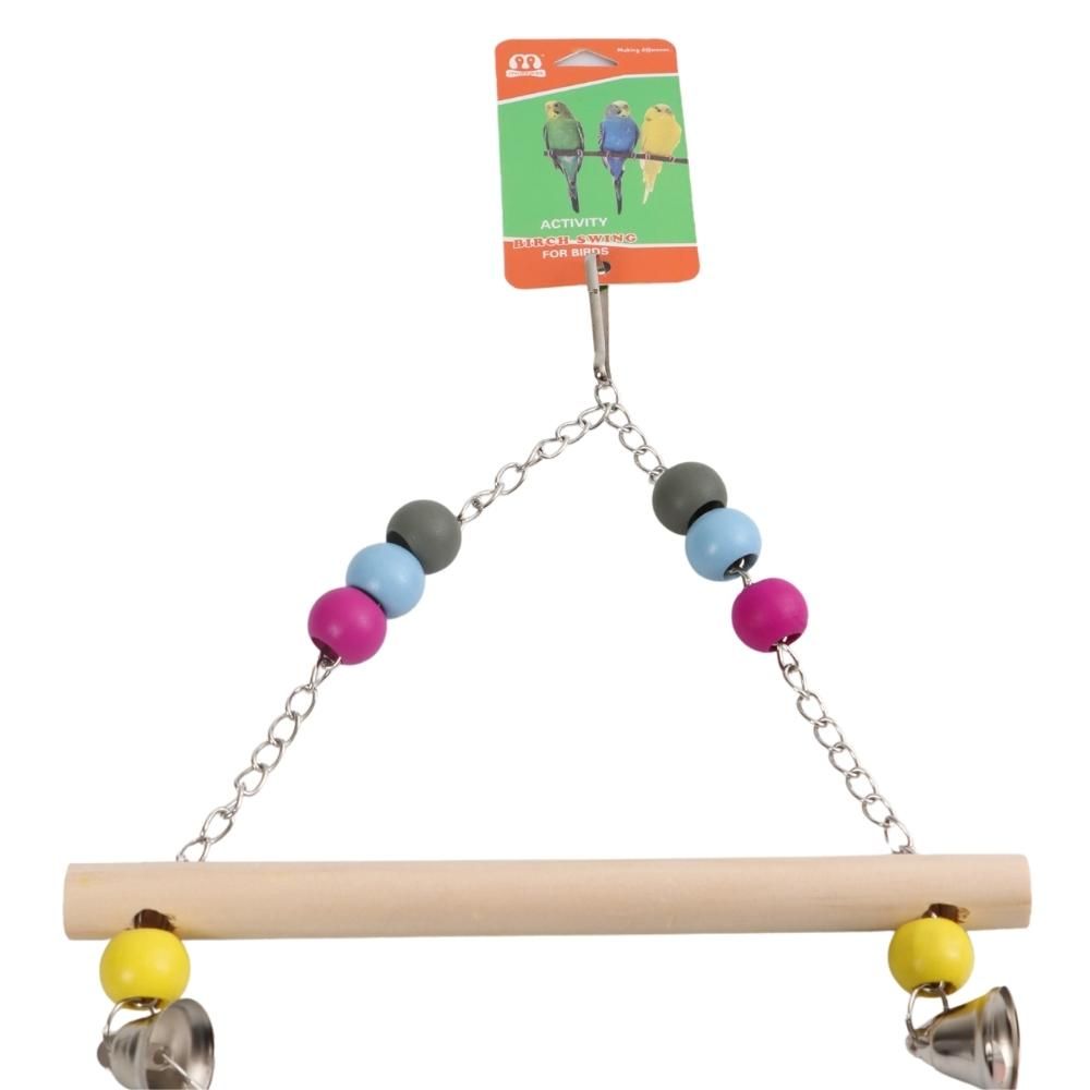 Birch Swing Toy for Small Birds with Wooden Perch & Bells | Buy Online ...