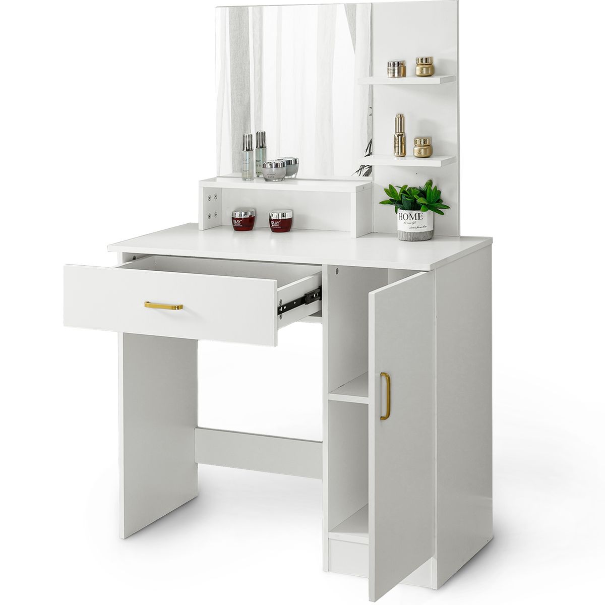 Dressing Table with Mirror Makeup Vanity Desk Storage Table | Shop ...