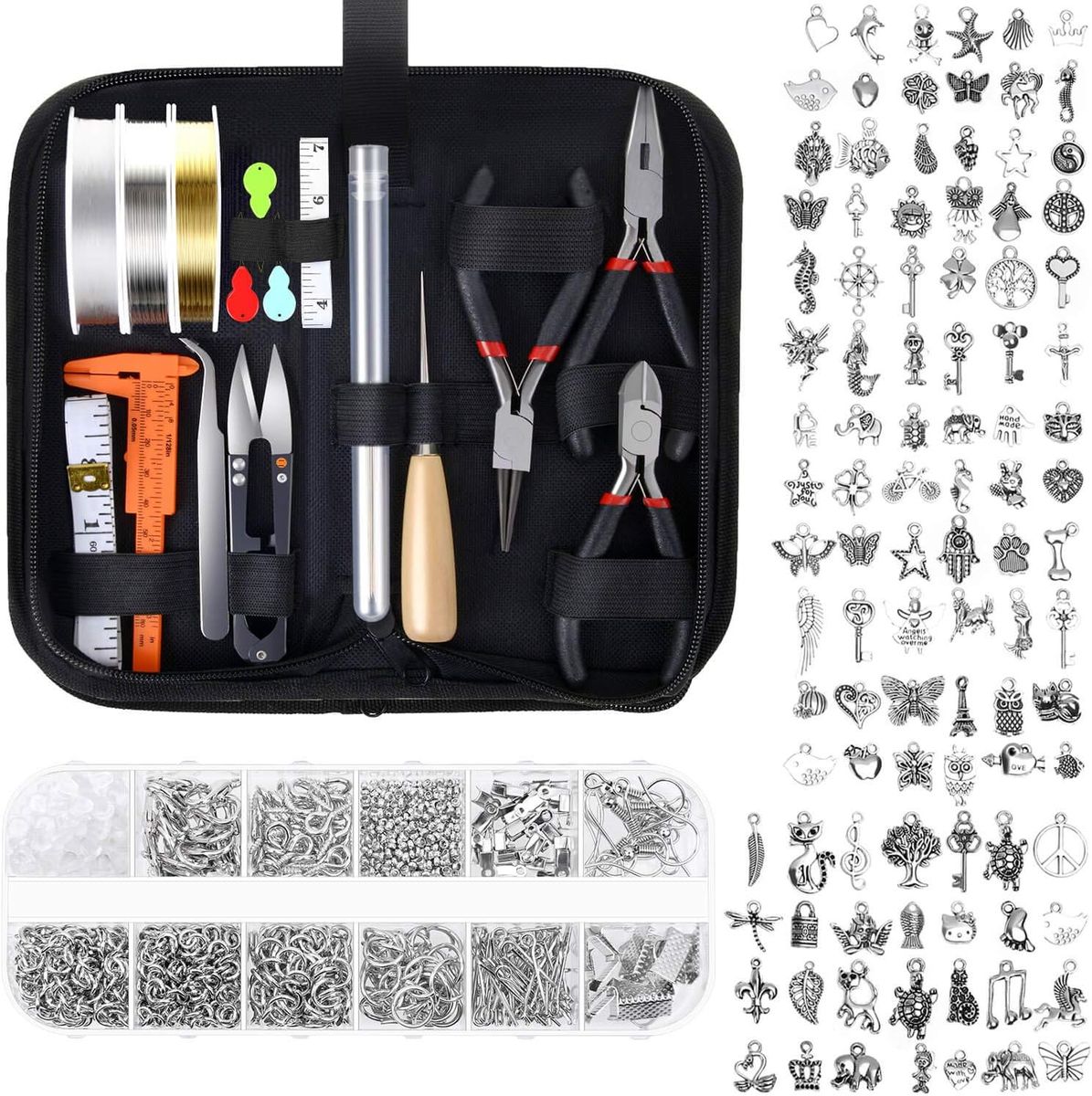 Jewelry Making Kit Tools Kit Wire Wrapping Kit with Tools and Charms ...