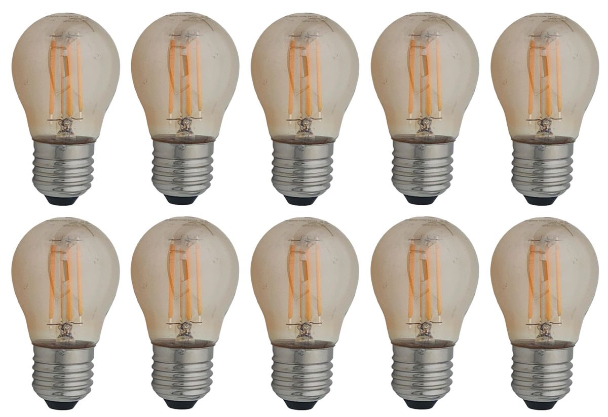 Hello Today E27 LED Filament Bulb G45 4W - 10 Pack Warm White Globe ...