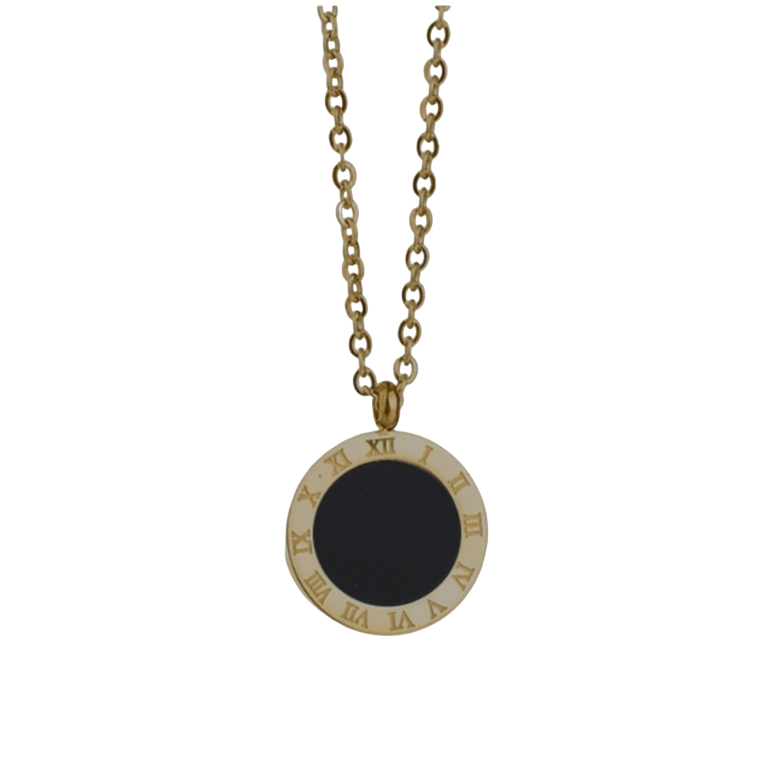 Roman Numeral Two Sided Round Stainless Steel Pendant Necklace. | Shop ... Roman Numeral Two Sided Round Stainless Steel Pendant Necklace. | Shop ...