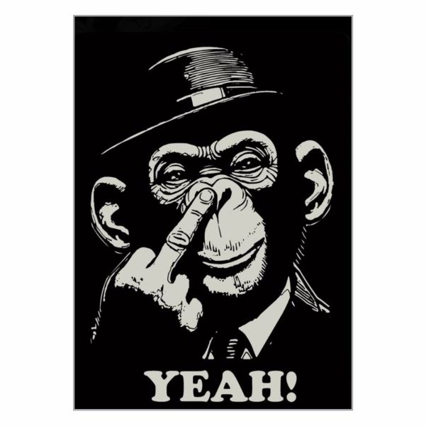 Chimp Middle Finger Poster - A1 | Shop Today. Get it Tomorrow ...