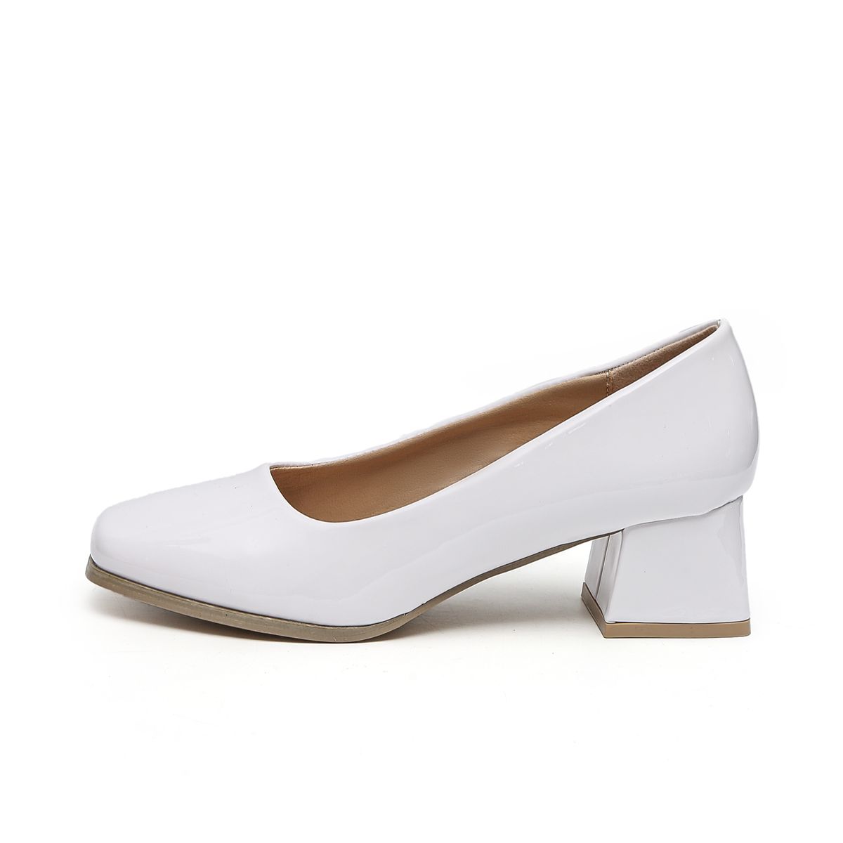 TTP Ladies Square Toe Patent PU Flare Heels JSF57 | Shop Today. Get it ...
