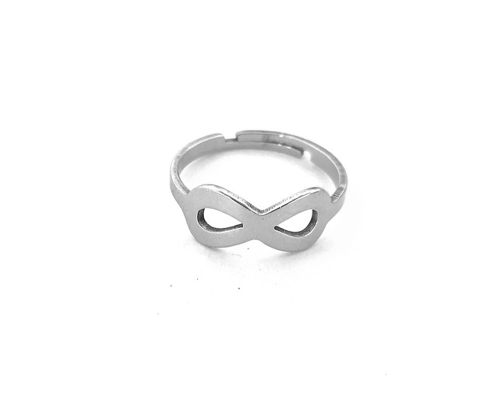 Solid Stainless Steel - Adjustable Ring with Design - Infinity Sign ...