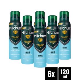 Mitchum Men Antiperspirant & Deodorant Spray Clean Control 120ml x 6 ...