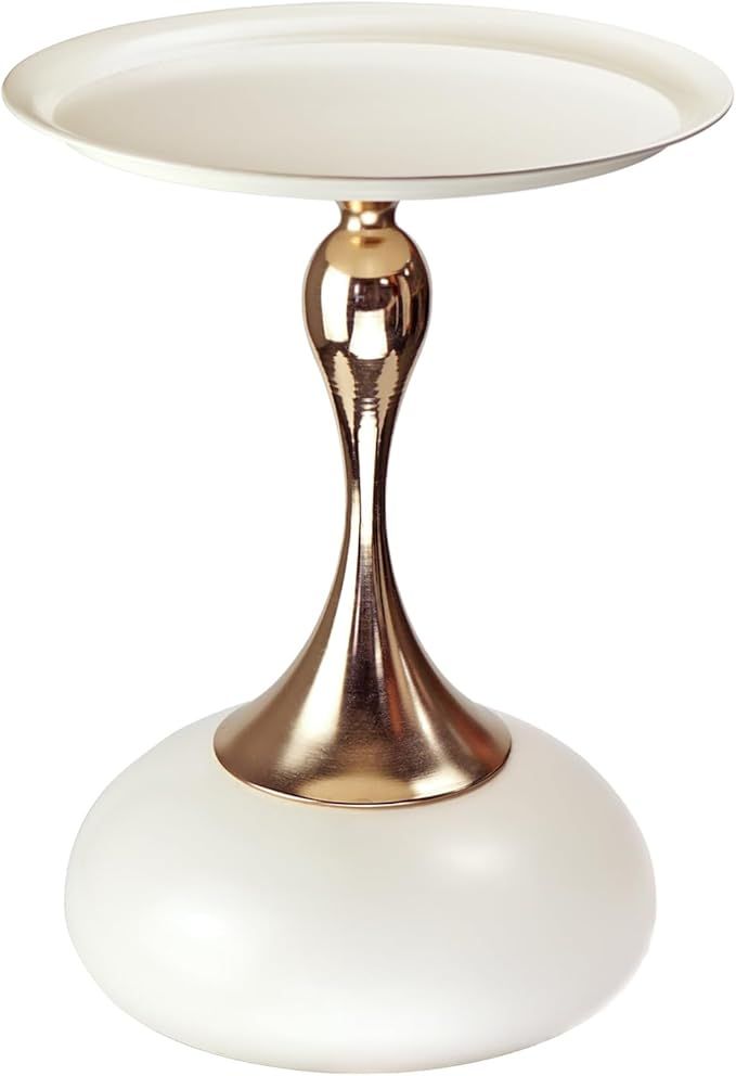 Royal Blue Round Side Table End Table Pedestal Coffee Table- Black ...