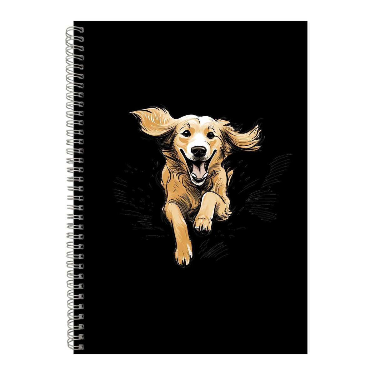 GR Run A4 Notebook Spiral Lined Golden Retriever Graphic Notepad ...