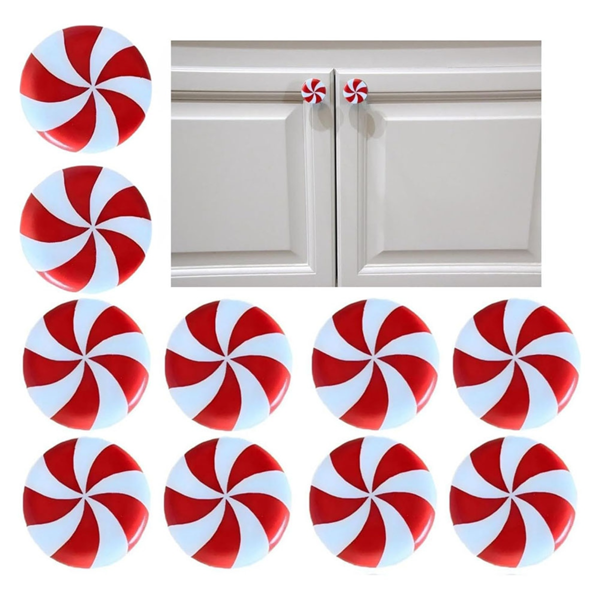 Christmas Silicone Red And White Candy Cabinet Knob Covers | Shop Today ...