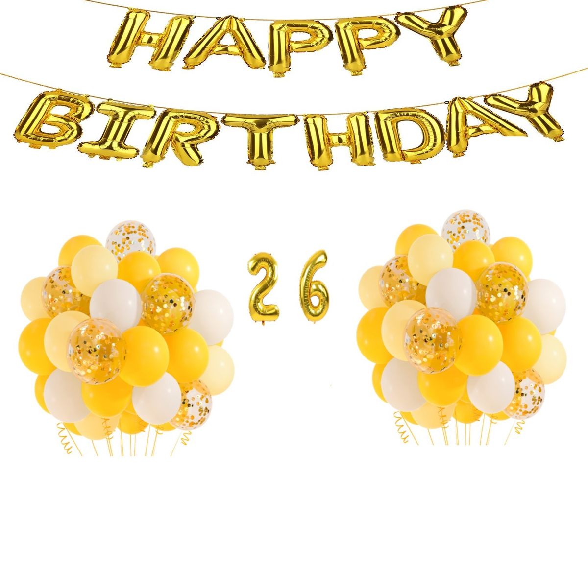 Yellow and Gold Balloon Set 26 years | Shop Today. Get it Tomorrow ...