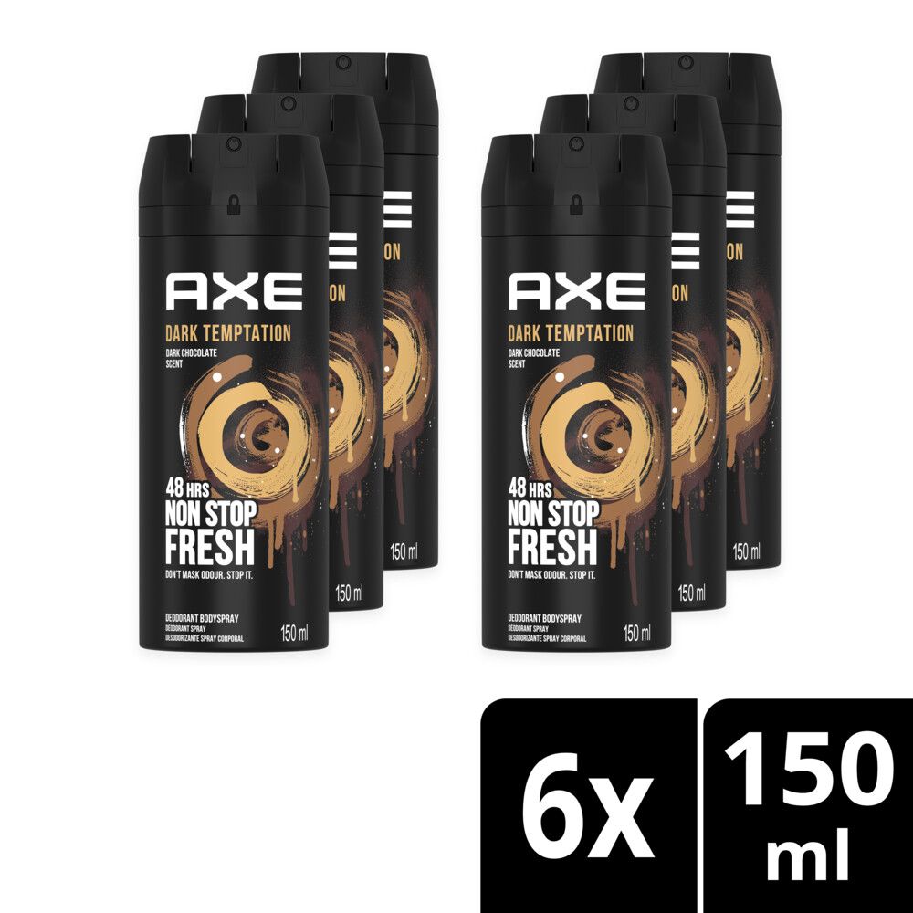 AXE Dark Temptation Aerosol Deodorant Body Spray 6x150ml | Shop Today ...