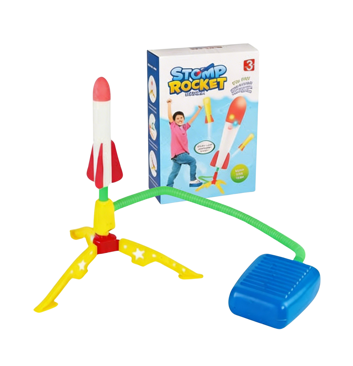 Kids Mini Stomp Rocket Launcher Toy with Foot Pump-Air Powered Foam ...