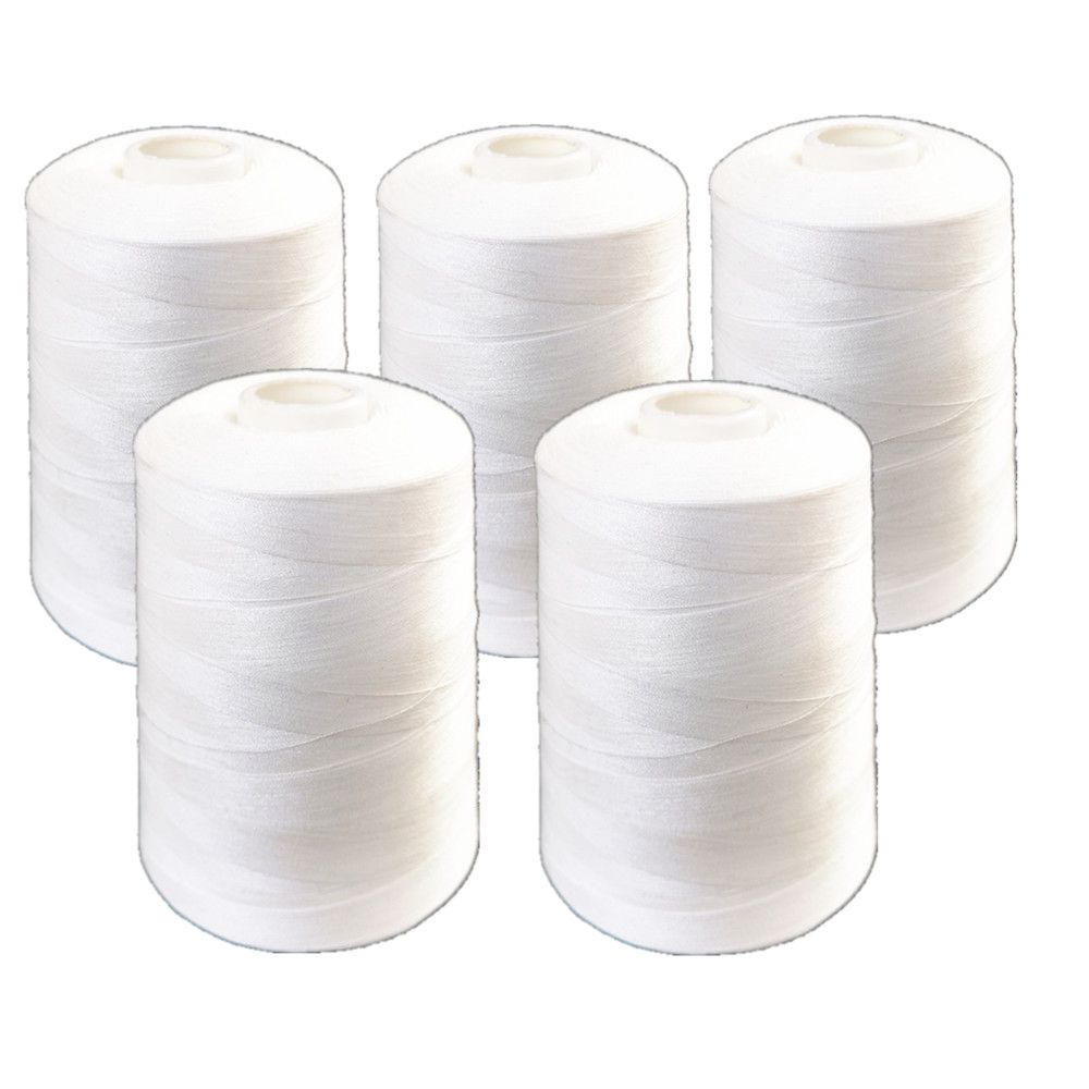 5 x Cotton Thread Spool Yarn For Sewing Machine 3000m - White | Shop ...