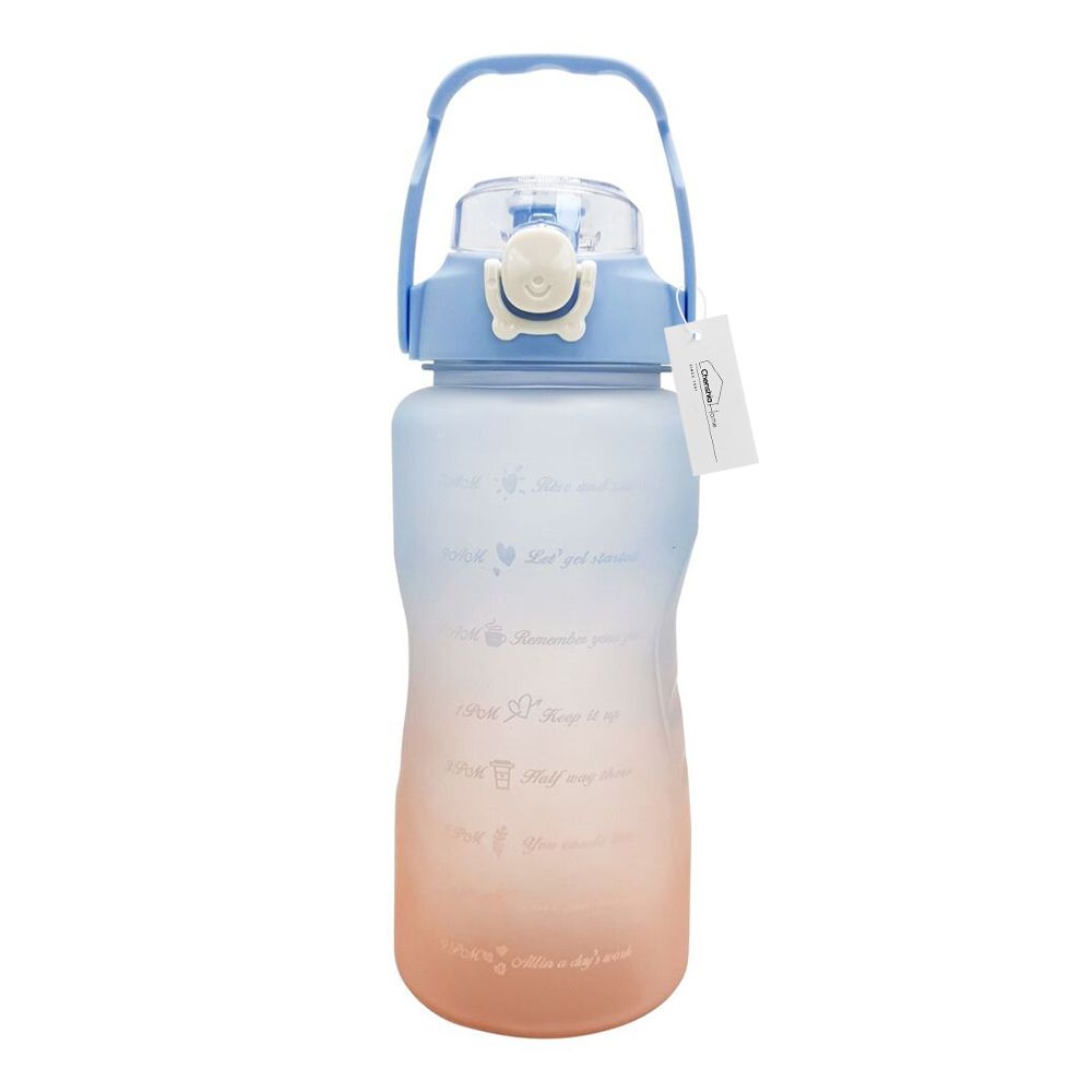 Large 2L Motivational Leak-Proof Water Bottle Time Markers & Straw BPA ...