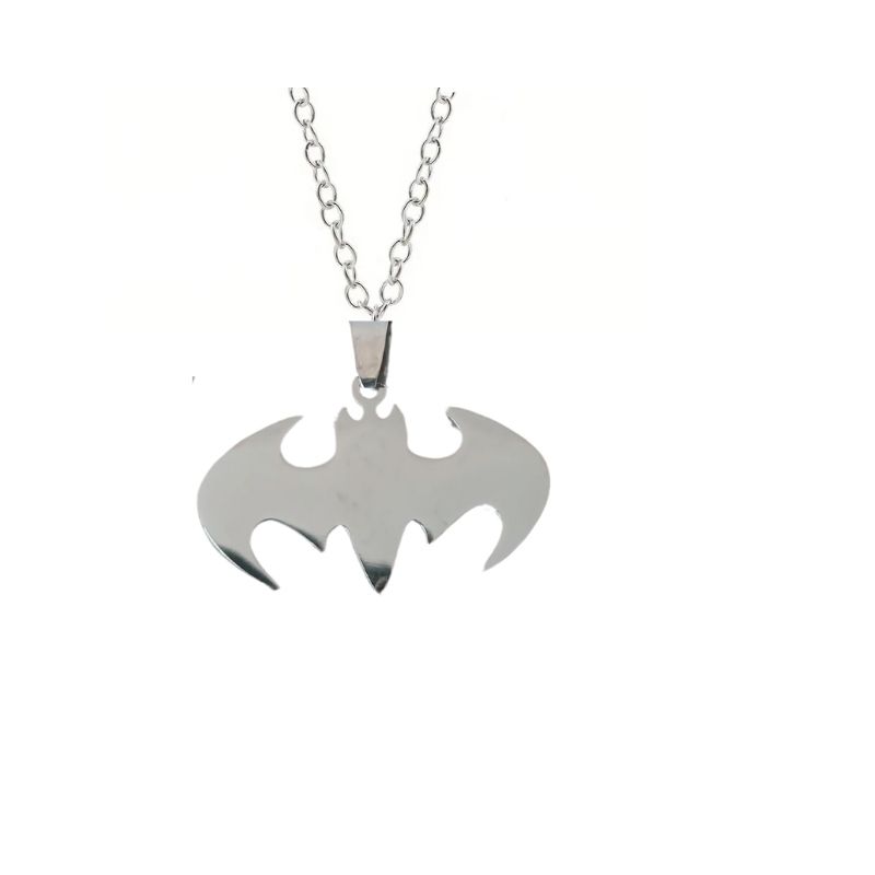 Men Silver Stainless Steel Batman Necklace | Shop Today. Get it ...