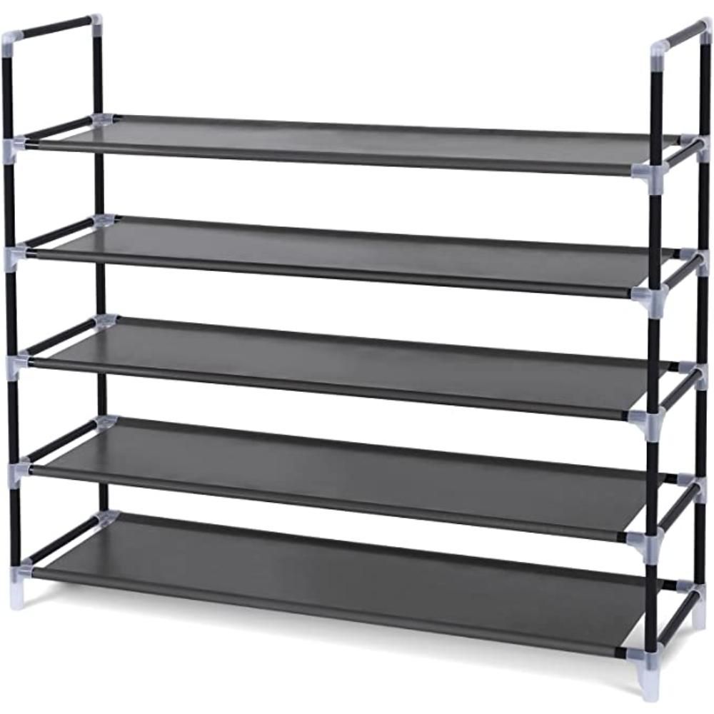 Songmics Black Fabric 5-Tier Shoe Storage Rack | Shop Today. Get it ...