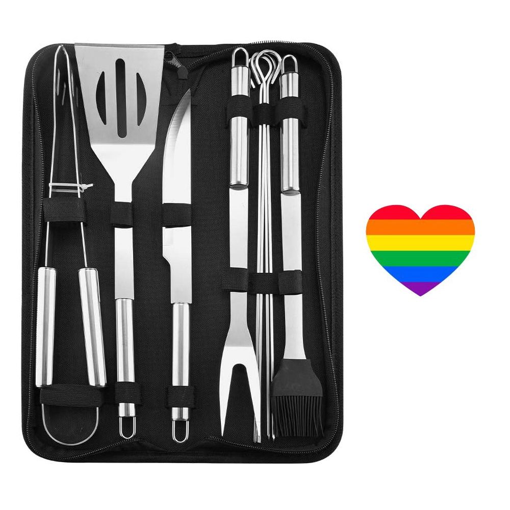 Camping Home Outdoor Nine Piece Braai Tools Set With Heart Sticker ...