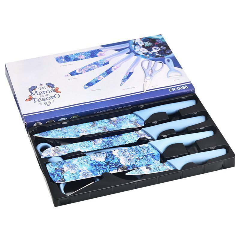 6 Pieces Purple Floral Universal Knife Set IB-108 | Shop Today. Get it ...