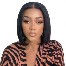 VSP 8Inch Brazilian Hair Glueless Bob Wig-4x4 Lace Front Short Straight ...