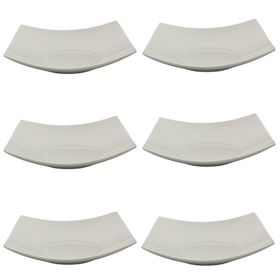 Square Porcelain Modern Plates Set - 6 Piece (20x20x4cm) | Shop Today ...