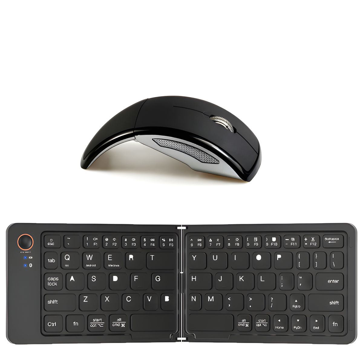 2 in 1 Foldable Bluetooth Keyboard + Wireless Mouse,Portable Keyboard ...
