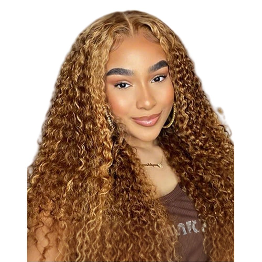 VSP 18 Inch Curly 13x4 HD Lace Front Wig Brazilian Hair P4/27 Piano ...