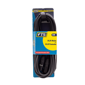 FTS 5M XLR Male XLR Female Mic Cable Black [TX009+TX012BK] | Shop Today ...