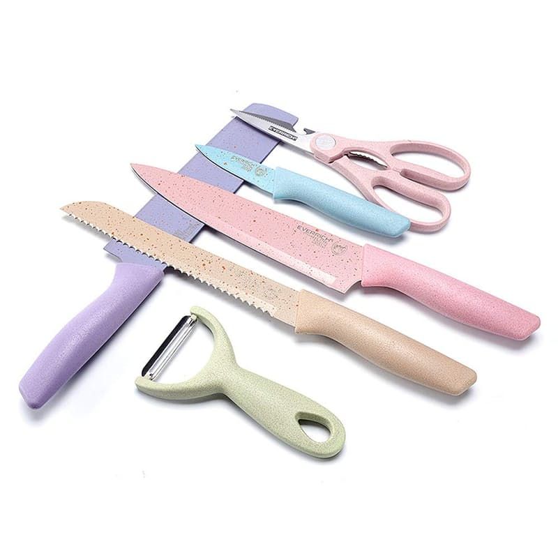 MXM - 6 Piece Corrugated Colorful Kitchen Knife Set | Shop Today. Get ...