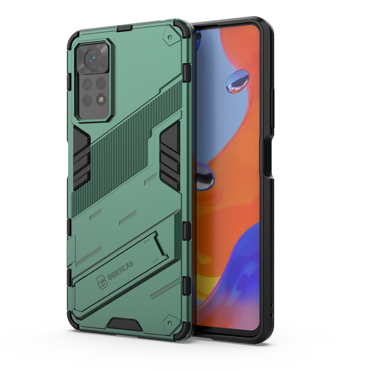 Bibercas Case for Xiaomi Redmi Note 11 Pro - Military Kickstand Cover ...
