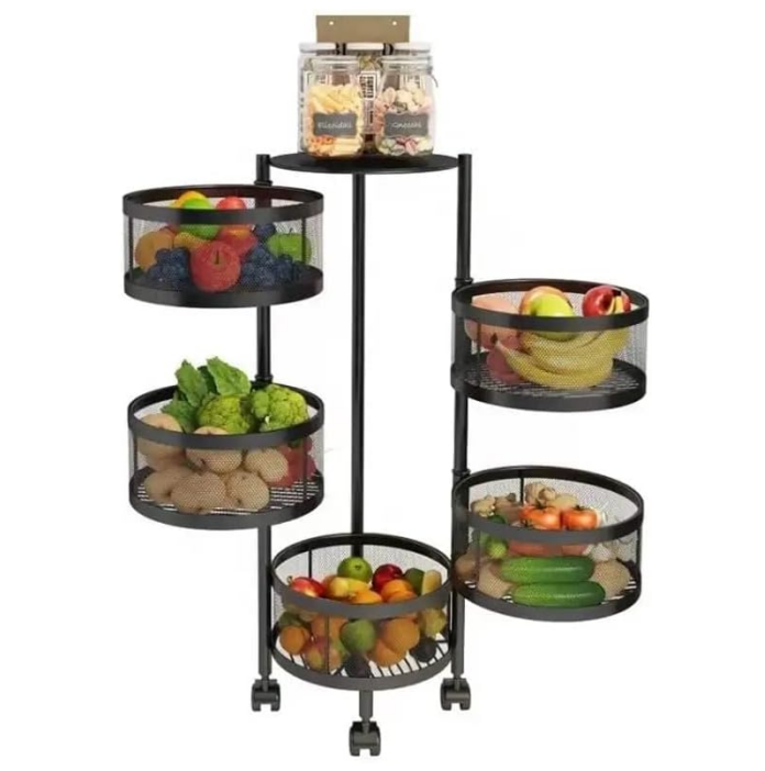 5-Tier Round Rotating Storage Basket Rack | Shop Today. Get it Tomorrow ...