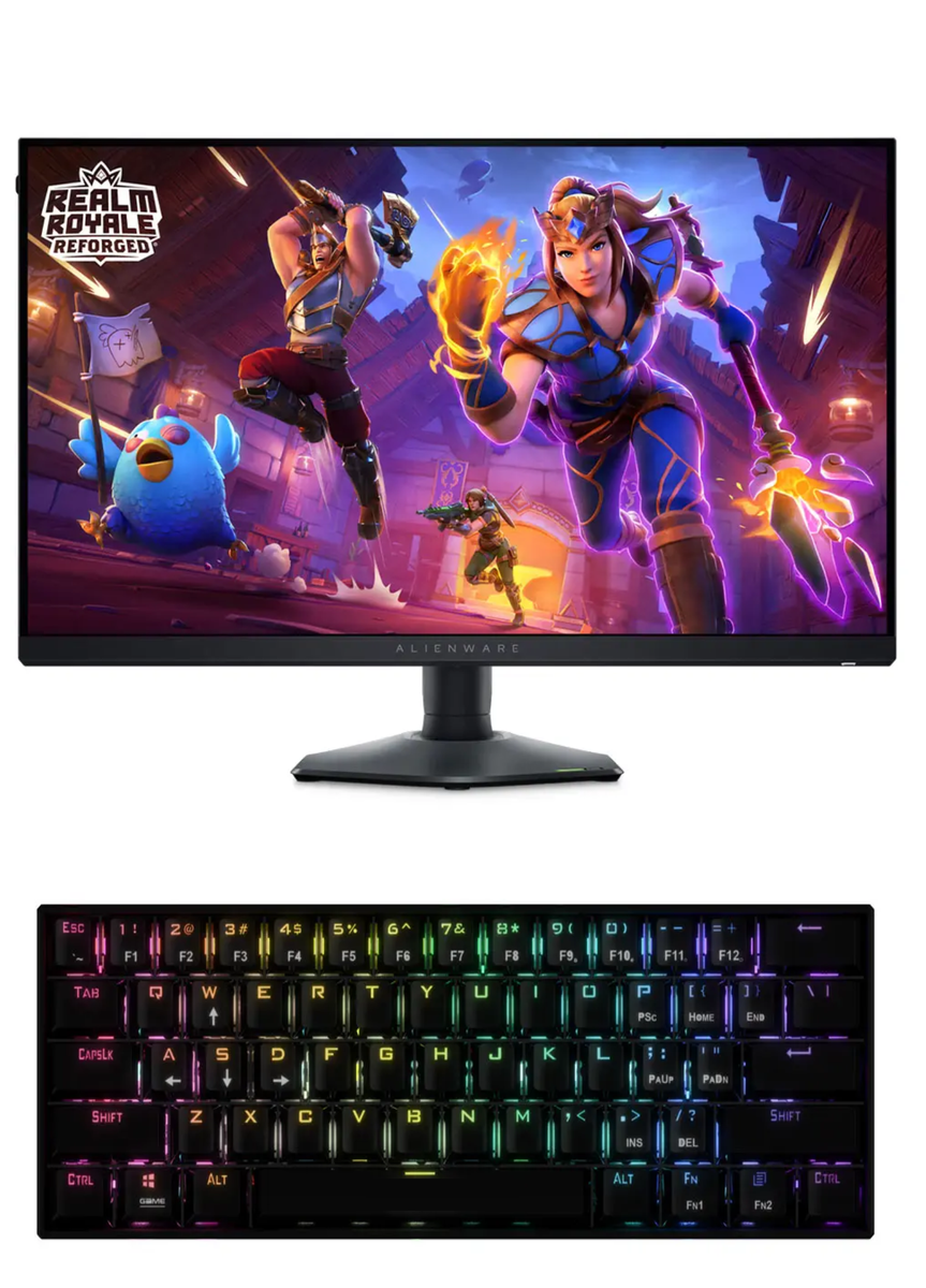 CS Gaming Alienware 27" Monitor + CYBER SHACK (CS) Hermes E3 Keyboard ...