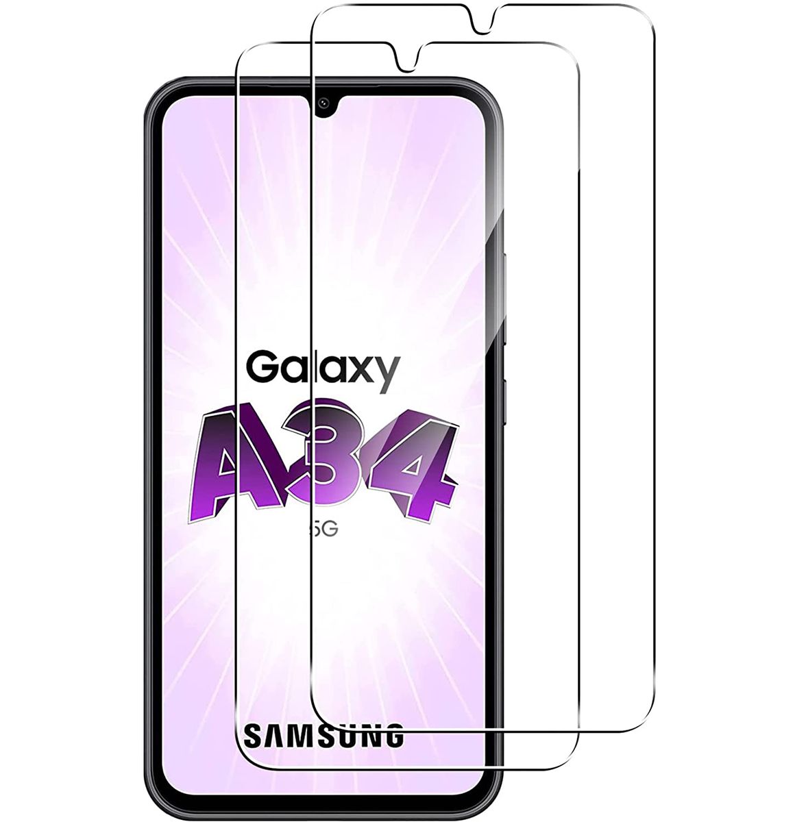 TEKRON Tempered Glass Screen Protector for Samsung Galaxy A34 (Pack of ...