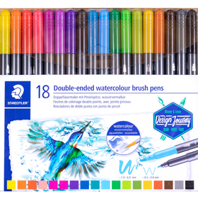 Staedtler Double-ended watercolour brush pen Assorted, box of 18 | Shop ...