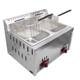 6L + 6L Golden Burner Double Tank Commercial Grade Gas Deep Fryer ...