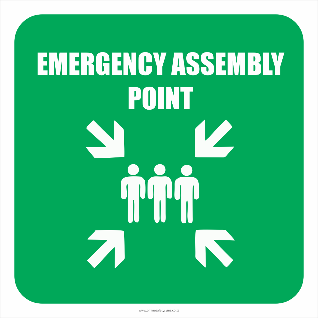 Green Emergency Assembly Point Sign - ABS - 29cm x 29cm | Shop Today ...