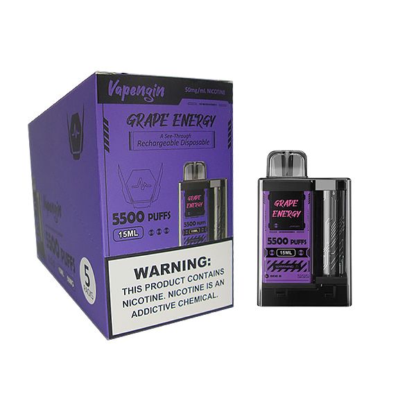 Vapengin Rechargeable Disposable Vape - Grape & Energy -Box of 5 | Shop ...