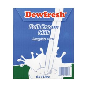 Dewfresh UHT Full Cream Milk - 1L x 6 | Shop Today. Get it Tomorrow ...