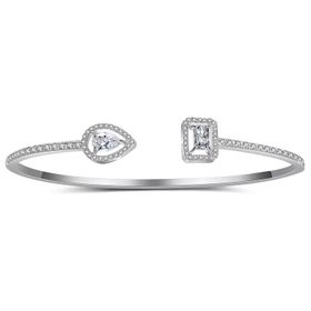 Silver Adjustable Two-Stone Bracelet for Women | Shop Today. Get it ...