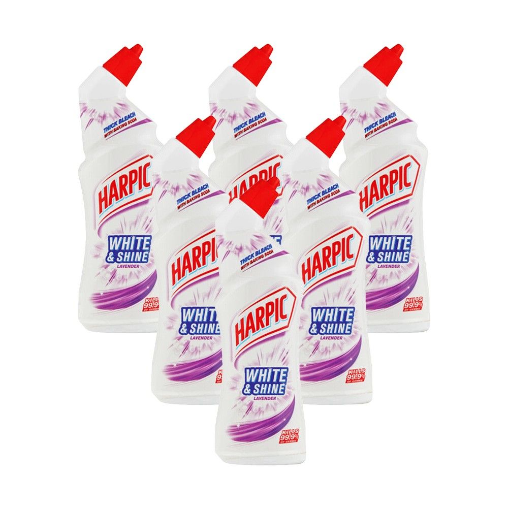 Harpic White & Shine Thick Bleach Toilet Cleaner - Lavender - (6 x ...