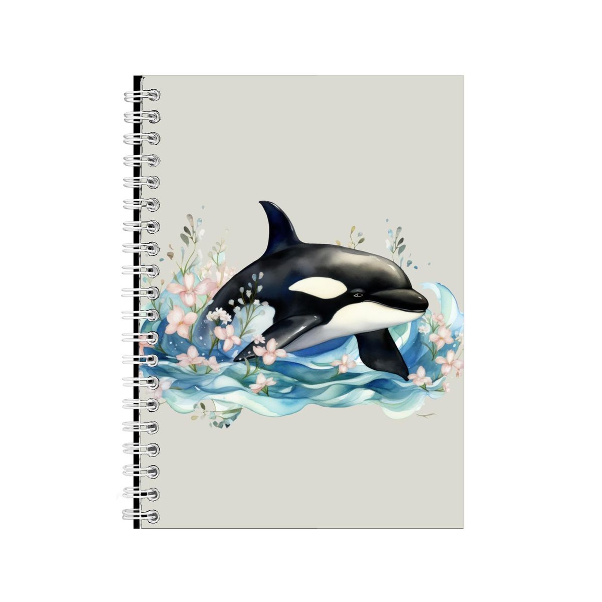Orca_2 A5 Notebook Spiral and Lined with Ocean Graphic Notepad Sea Gift ...