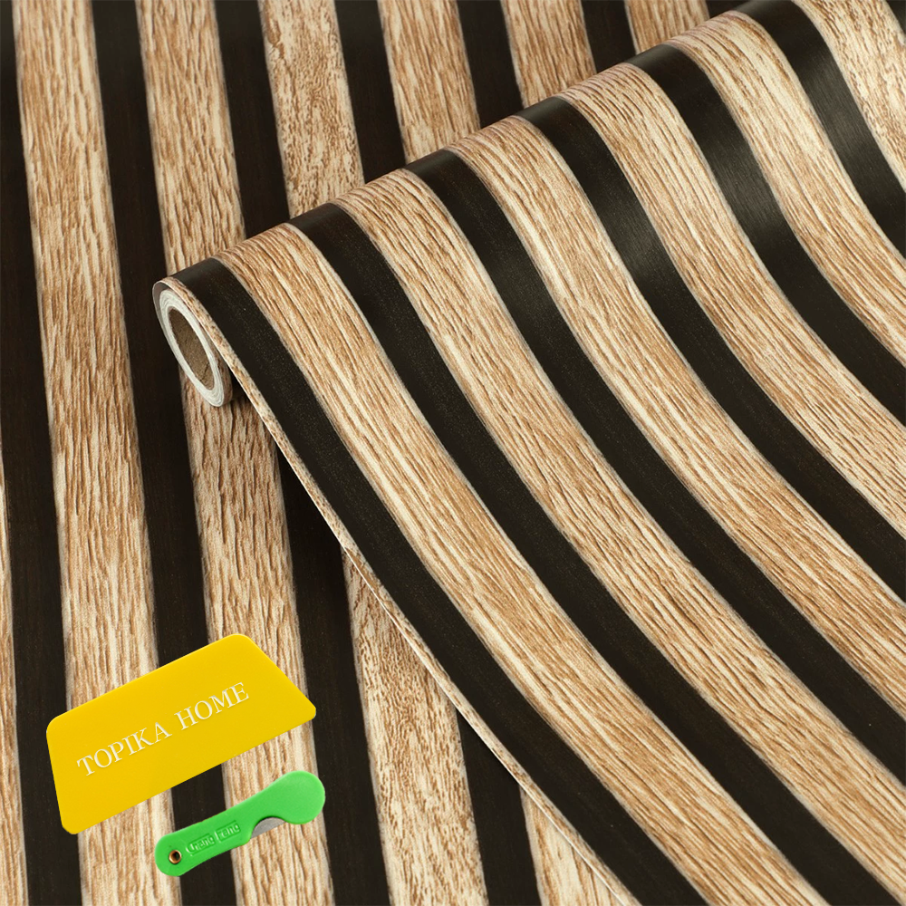 TopikaHome - Wood Grain Self Adhesive Wallpaper with Tools 10m × 45cm ...