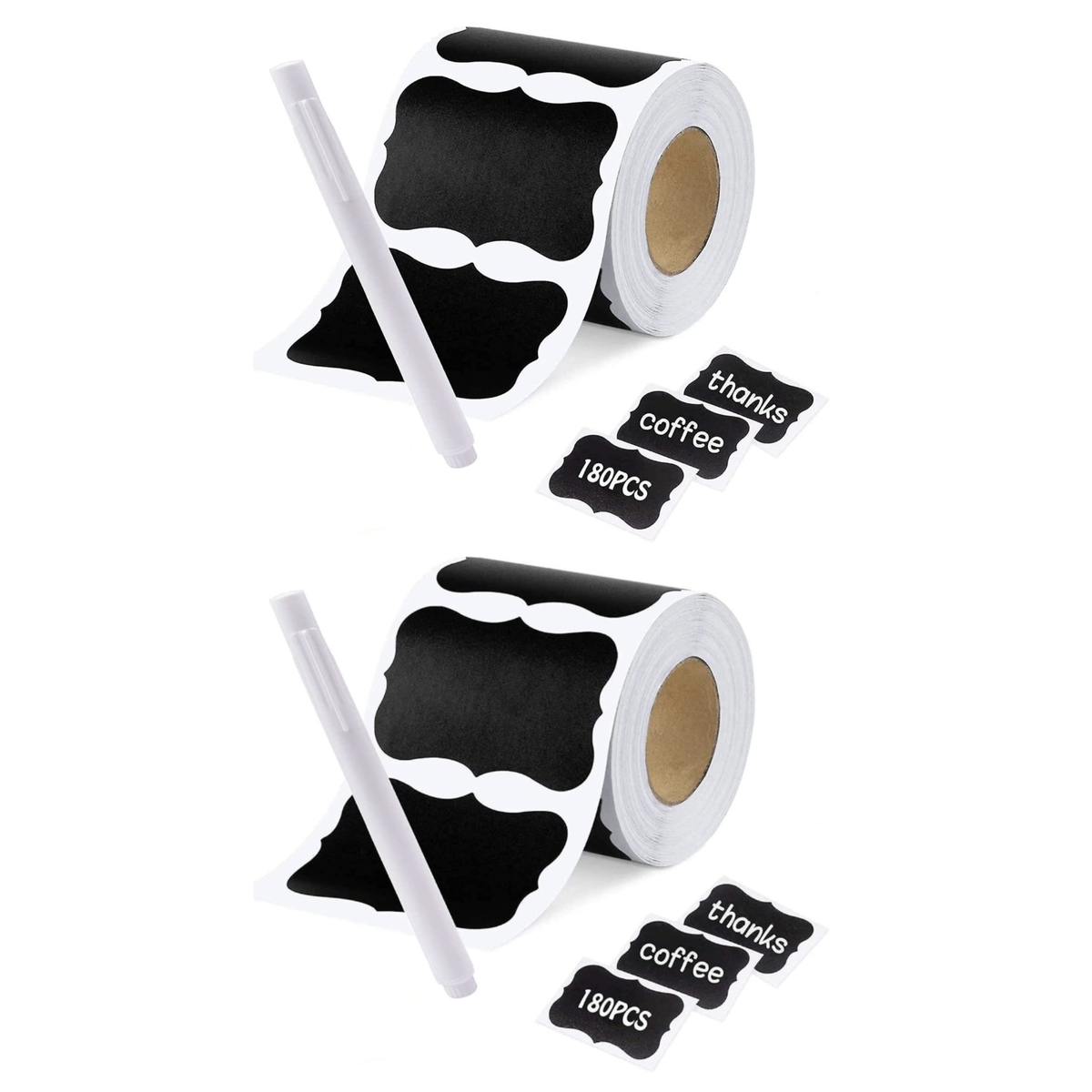 Reusable 55 Piece Chalk Board Stickers + Liquid Chalk Pen - 2 Pack ...