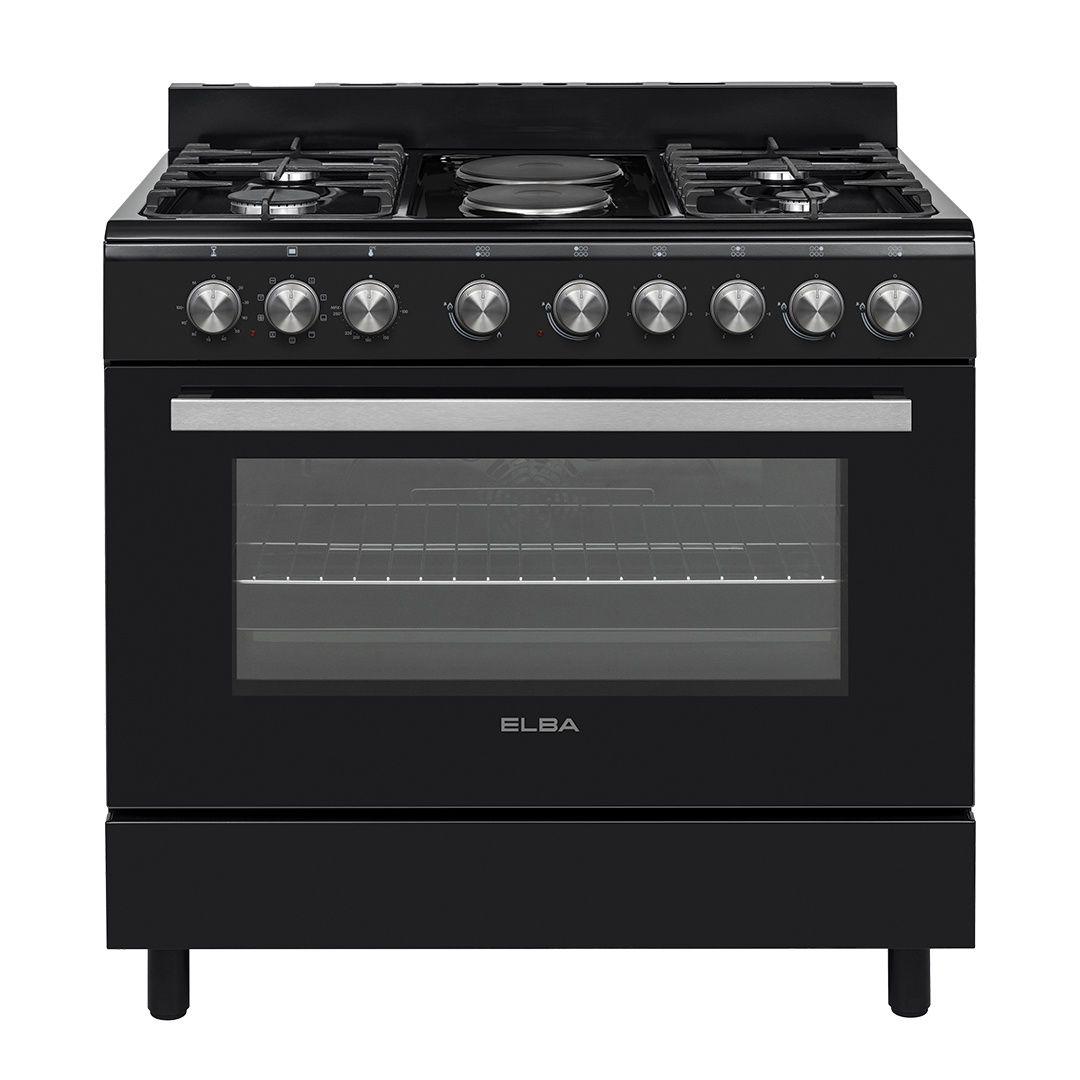 Elba 04/96CL727B-2 Gas Stove 4 Burner - 2 Elec Plates - Elec Oven 90cm ...