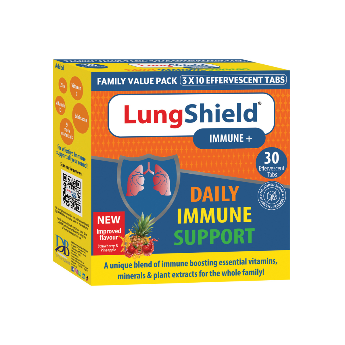 Lungshield Immune Plus Effervescent Tablets - 30 Fizzy Tablets Family ...