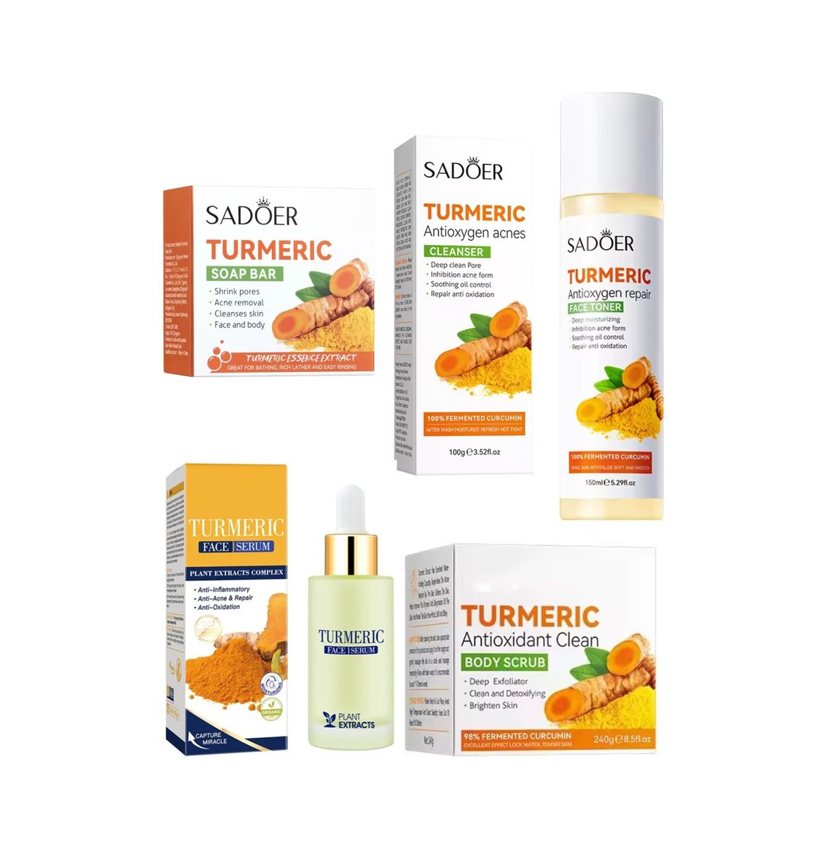 SADOER Tumeric Anti-Acne, Detoxifying & Repairing Skincare Set | Shop ...