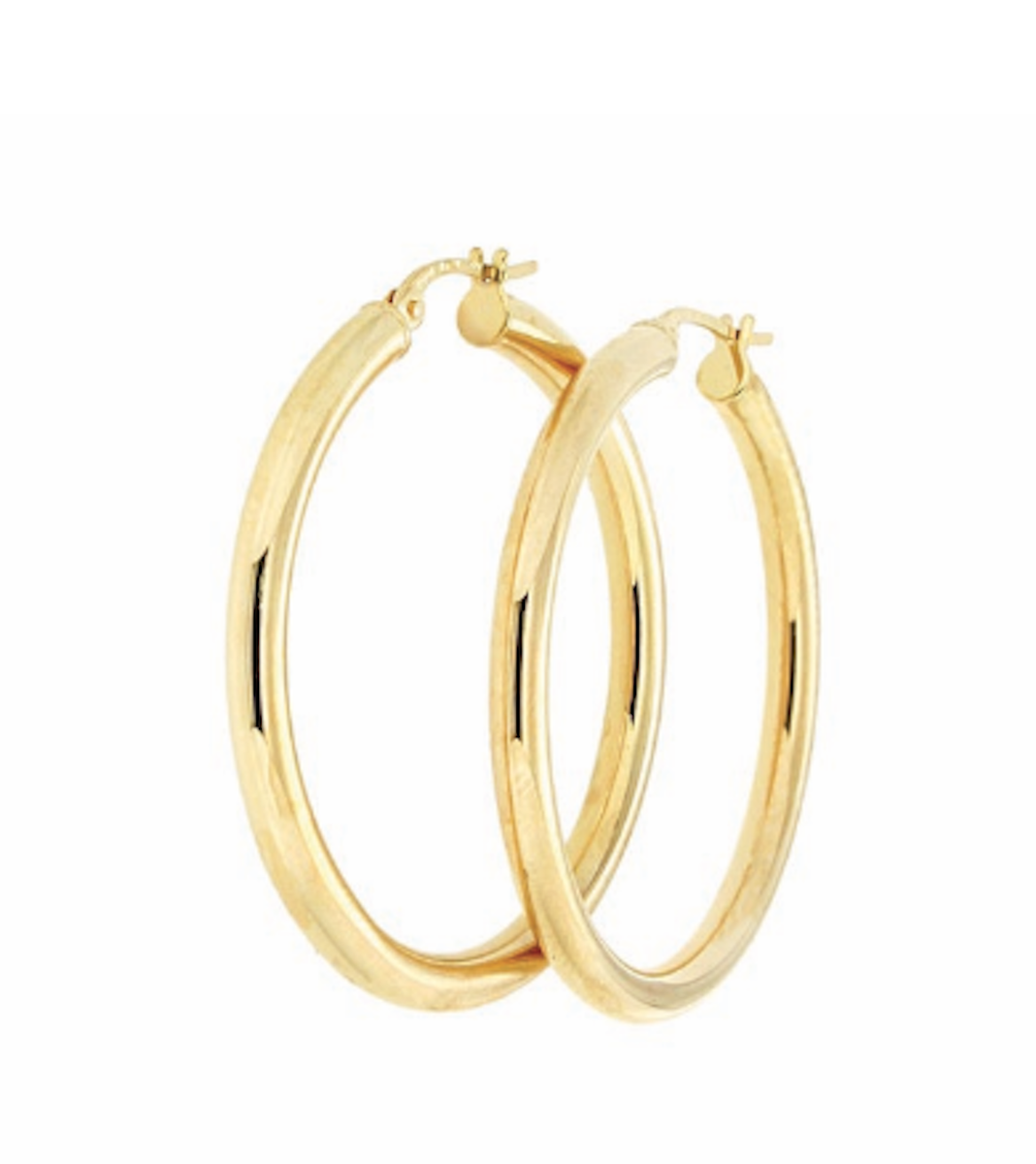 30mm x 2,5mm gold hoops - 9kt Yellow Gold, Rose Gold and White Gold ...