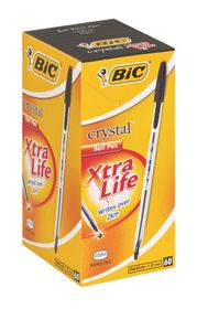 BIC Crystal Xtra Life Medium Ball Point Pen - Black (Box of 60) | Shop ...
