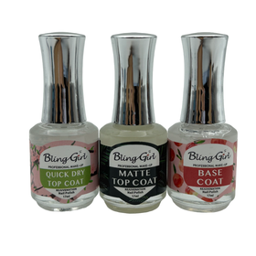 Bling girl Base Coat , Quick dry top coat and Matte top coat set of 3 | Shop Today. Get it ...