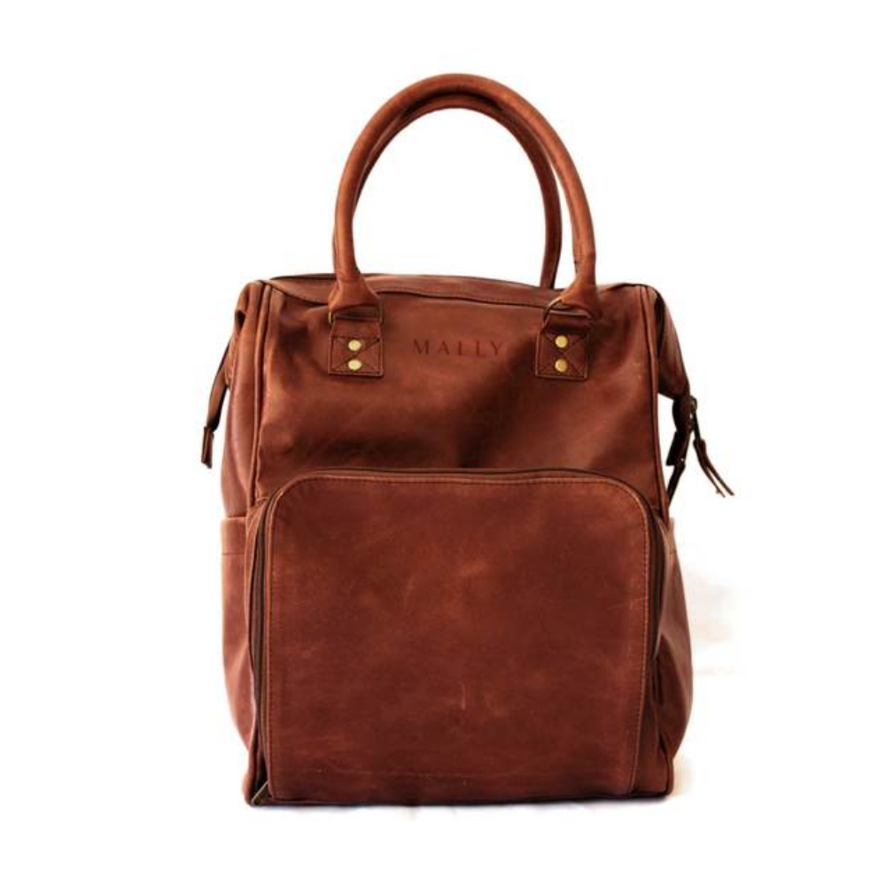 Mally Leather Bambino Baby Bag in Brown, Genuine Leather Gift For Mom ...